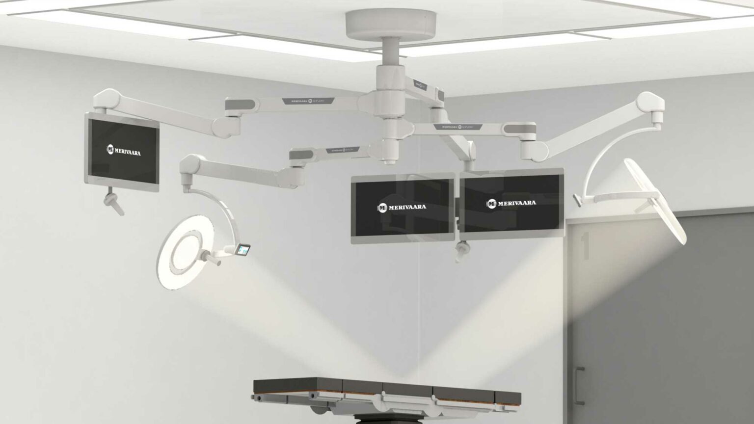 Merivaara QUAD Suspension solution for surgical lights