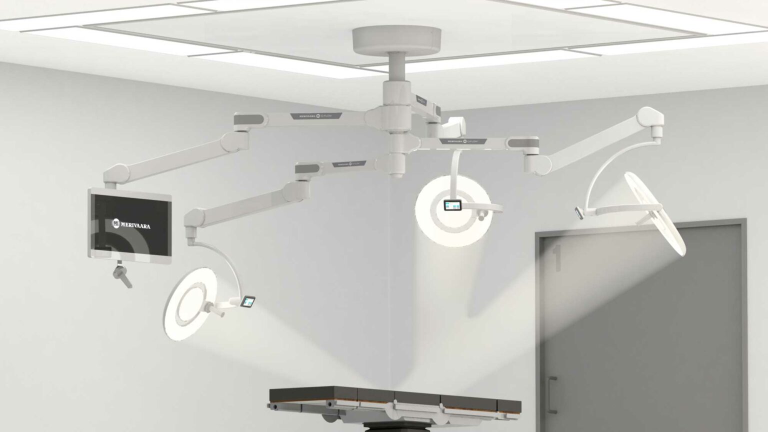 Merivaara QUAD Suspension solution for surgical lights